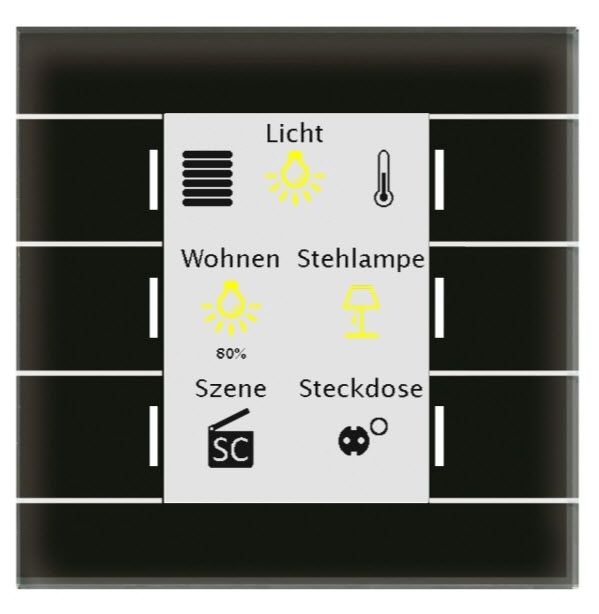 GLASS PUSH BUTTON II SMART WITH TEMPERATURE SENSOR, BLACK